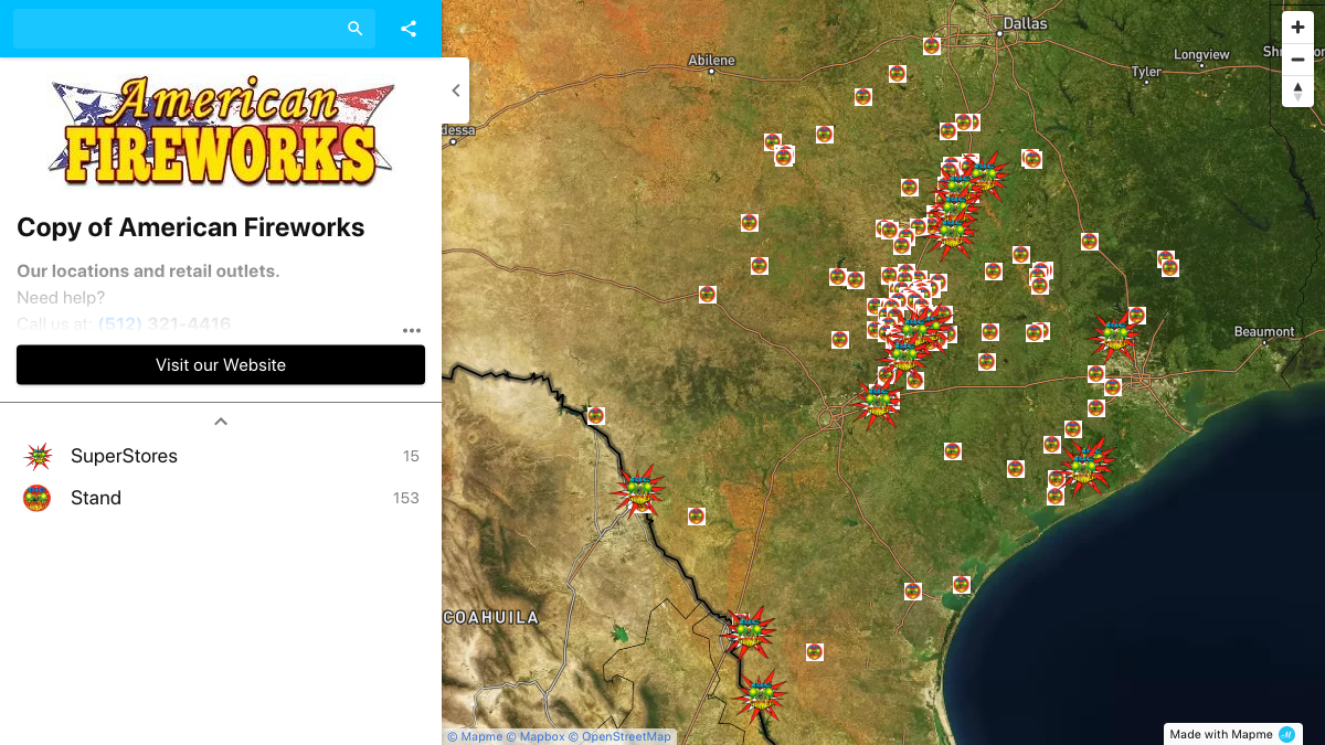 American Fireworks | Interactive Map