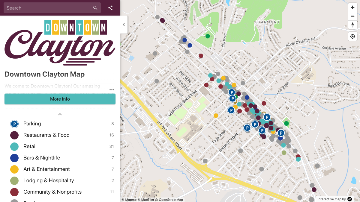 Downtown Clayton Map | Interactive Map