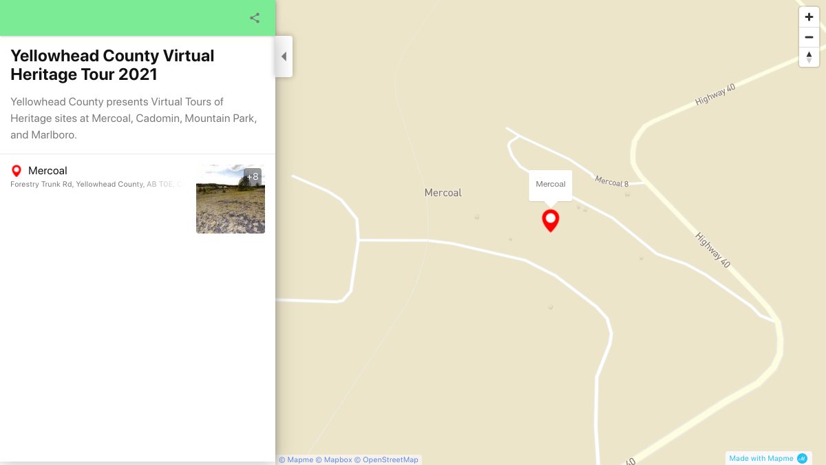 Yellowhead County Virtual Heritage Tour 2021 | Interactive Map