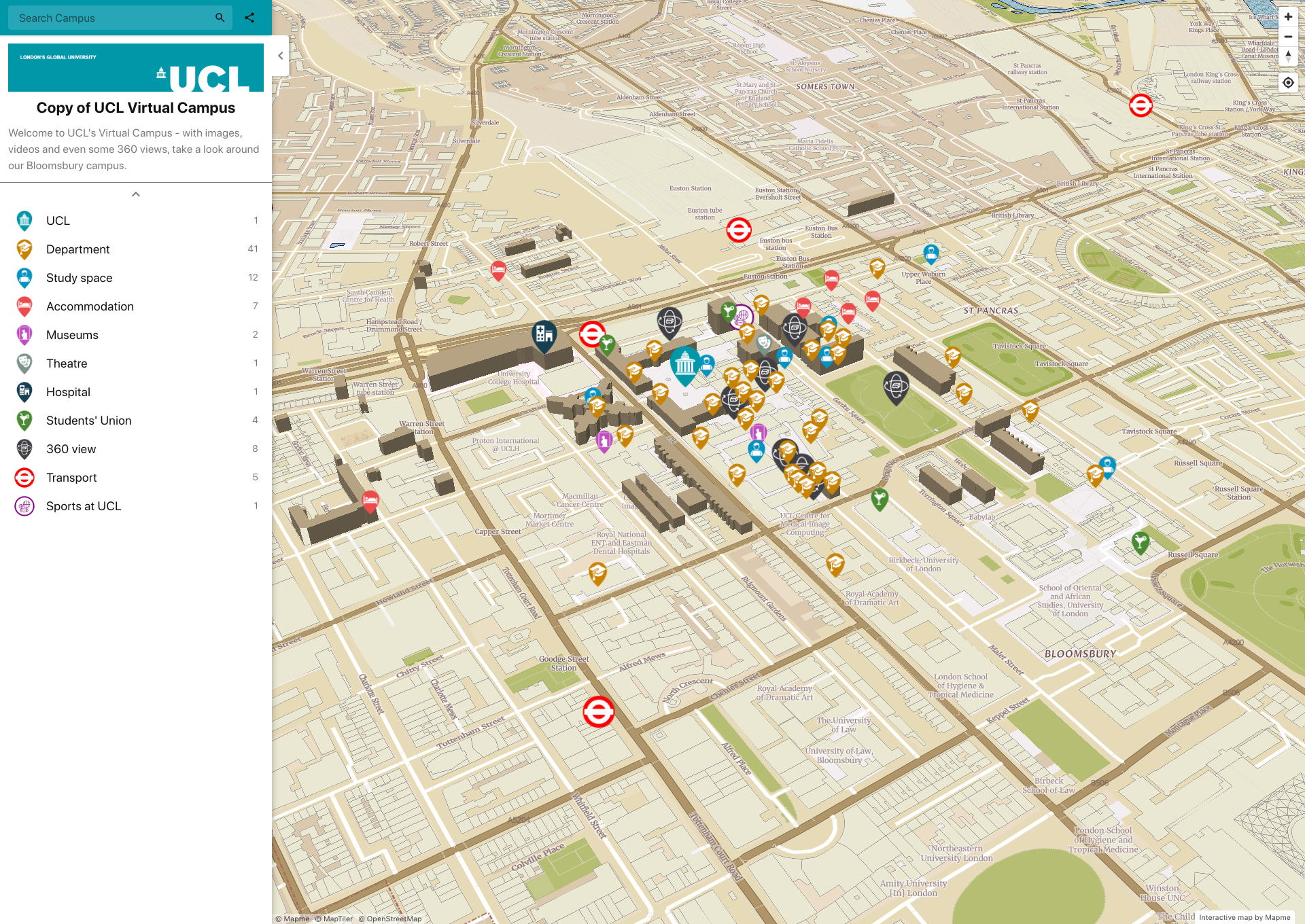 UCL Virtual Campus | Interactive Map